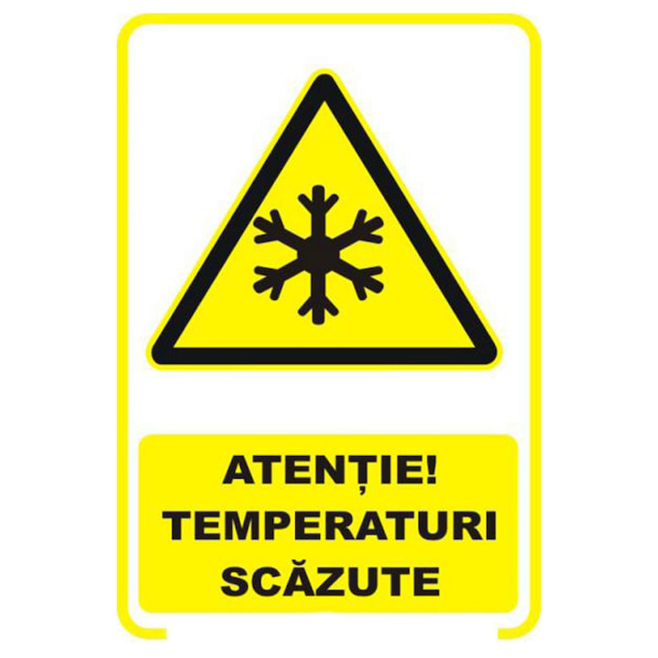Sticker decorativ, Indicator avertizare - Atentie temperatura scazuta ...