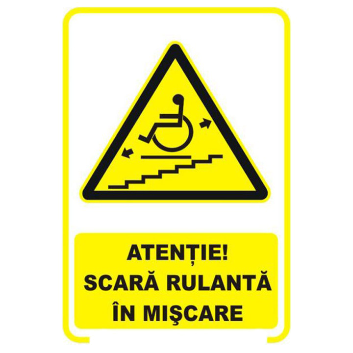 Sticker decorativ, Indicator avertizare - Atentie scara rulanta in ...