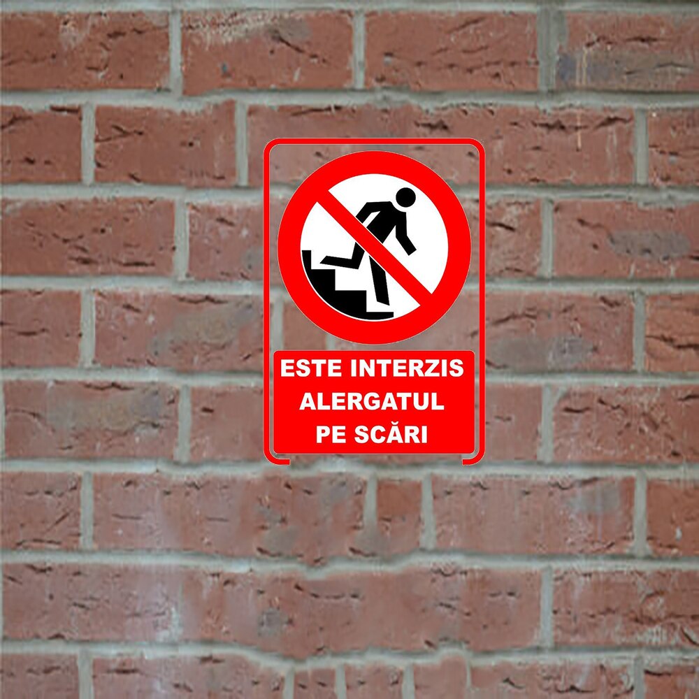Sticker decorativ, Indicator interzicere - Alergatul pe scari interzis ...