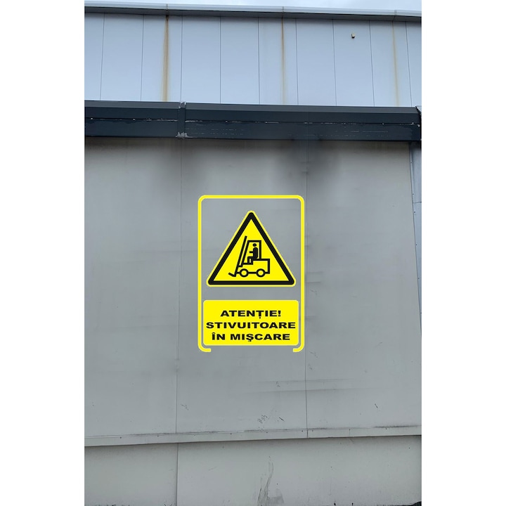 Sticker decorativ, Indicator avertizare - Atentie stivuitoare in ... Sticker decorativ, Indicator avertizare - Atentie stivuitoare in ...