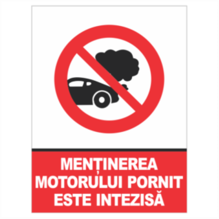 Sticker decorativ, Indicator interzicere - Mentinerea motorului pornit ...