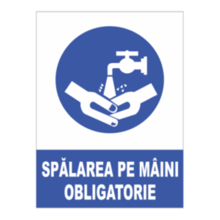 Sticker decorativ, Indicator - Spalarea pe maini obligatorie, 42x59.4 ...