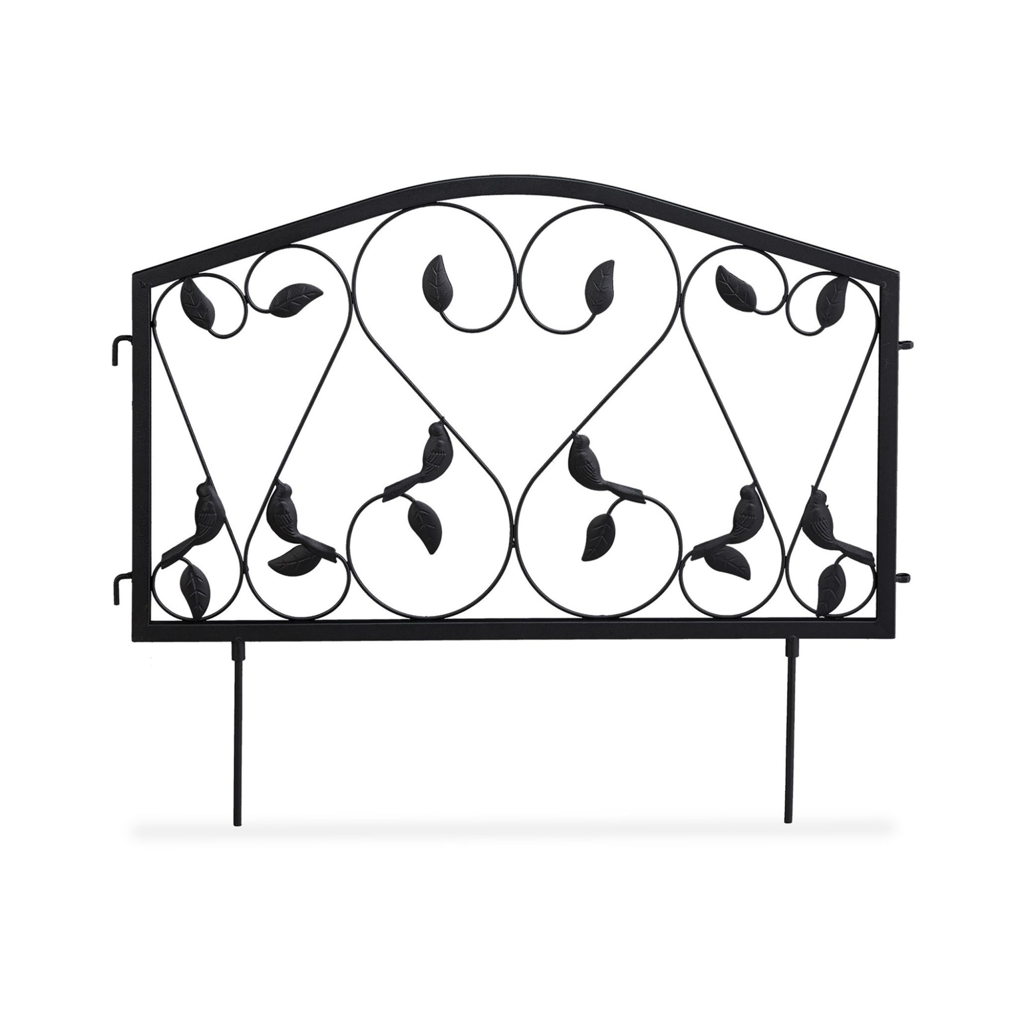 Gard decorativ, cu infigere in sol, 4 piese, stil antic, 47 x 225 x 1,5 ...