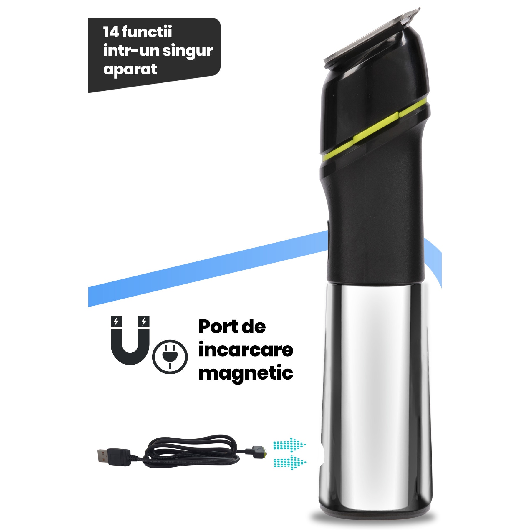 Aparat de tuns Goldmaster GM-8178, Lame otel, Incarcare rapida, Lithium ...