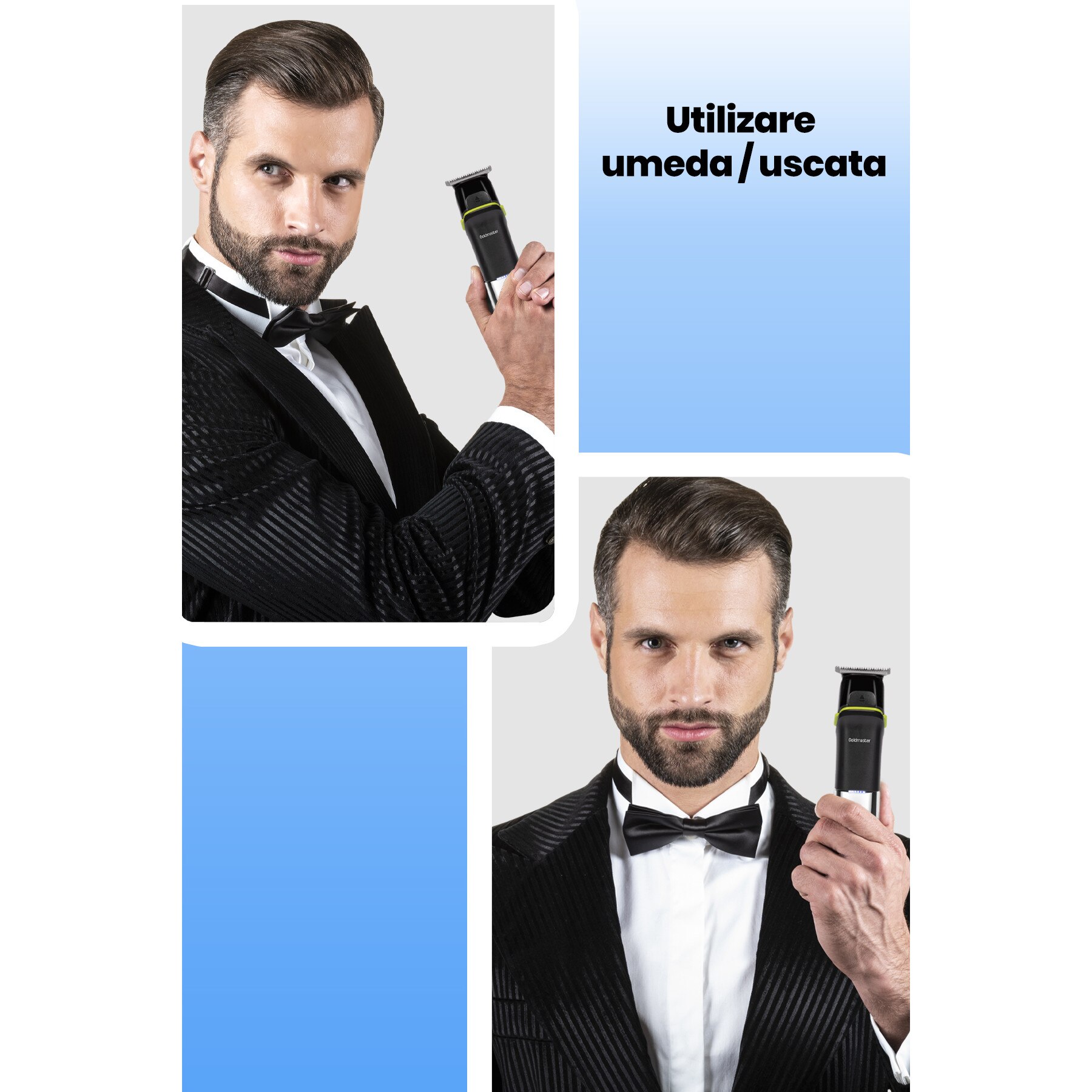 Aparat de tuns Goldmaster GM-8178, Lame otel, Incarcare rapida, Lithium ...