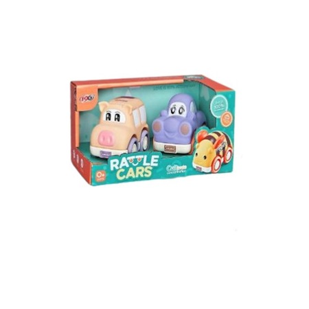 Set 2 masinute din plastic Rattle Cars - Purcelus si masina mov - eMAG.ro