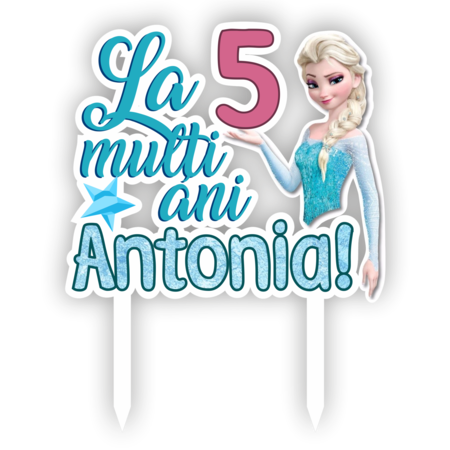 Topper tort UV Personalizat cu nume si varsta Elsa, Inedit Print, TC669 ...