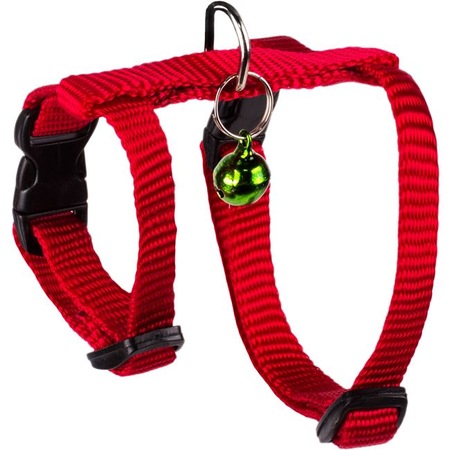 Ham pentru caini talie mica, reglabil, 120x1cm, rosu - eMAG.ro