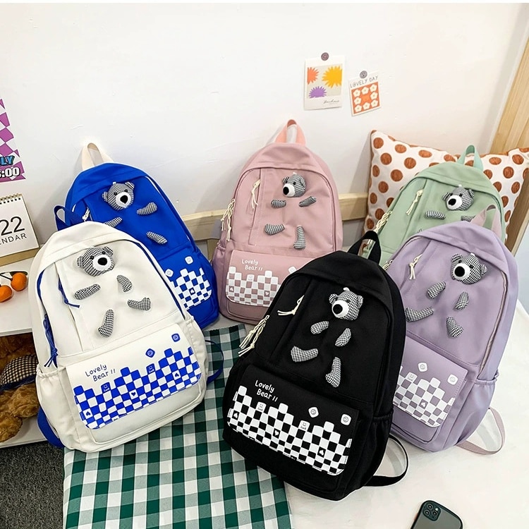 Ghiozdan Scoala, NEVERMORE, lovely bear, 45 x 29 x 14 cm, verde - eMAG.ro