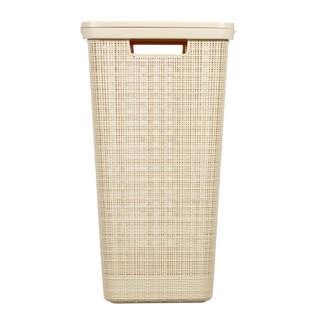 Cos rufe, Curver, 2 manere, capac, bej, 58 L, 43x34x60 cm - eMAG.ro