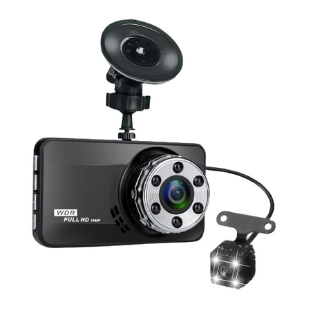 Camera auto dubla, Full HD 1080p, DVR, ecran 3.0 inch, night vision ...