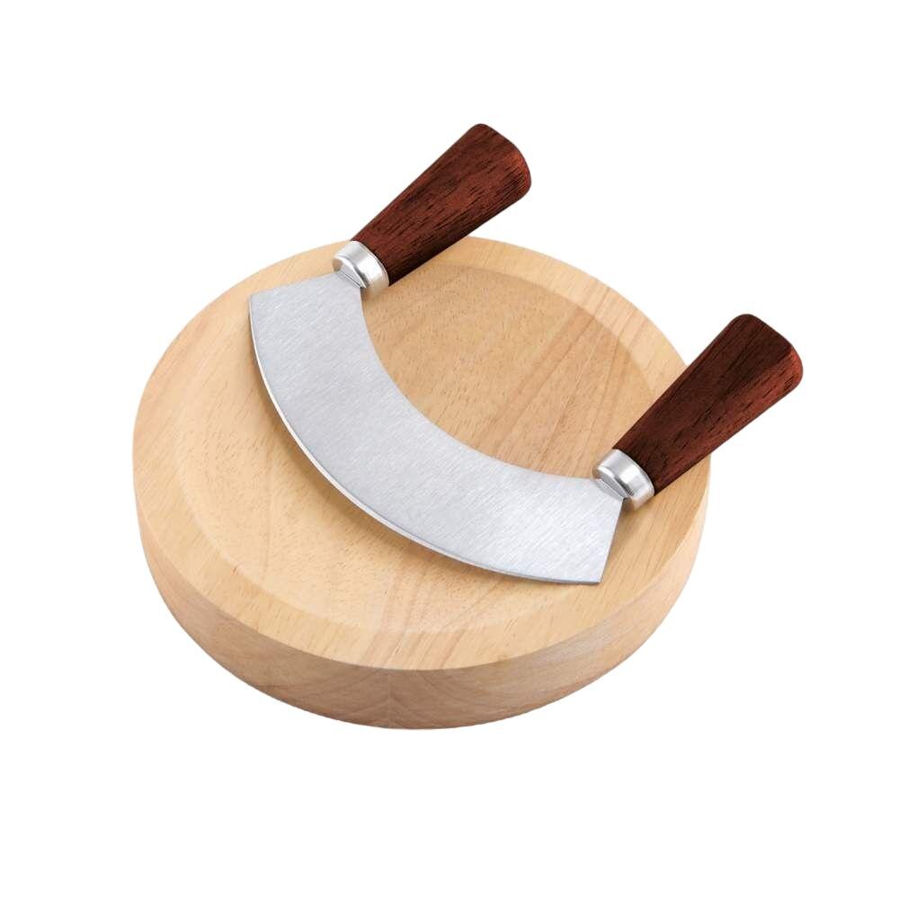 Set tocator si cutit pentru verdeturi, CS Solingen, 15 cm, Inox/Lemn ...