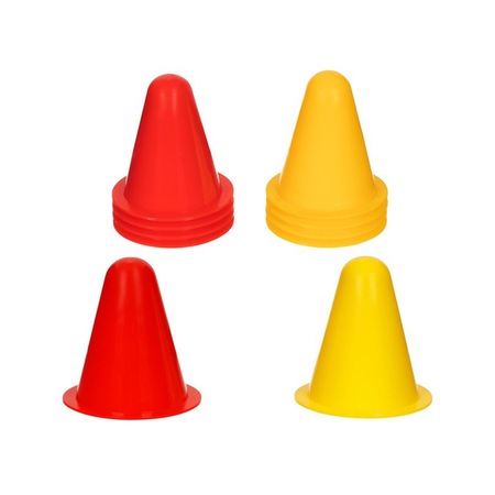 Set 10 conuri de antrenament, Plastic, 8x7.8 cm, Rosu/Galben - eMAG.ro