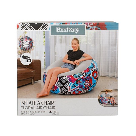 Scaun gonflabil Bestway, Pana la 100 kg, Portabil, Suprafata moale ...