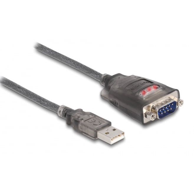 Cablu, Delock, USB 2.0 / RS-232 DB9, 1 m, Transparent - eMAG.ro