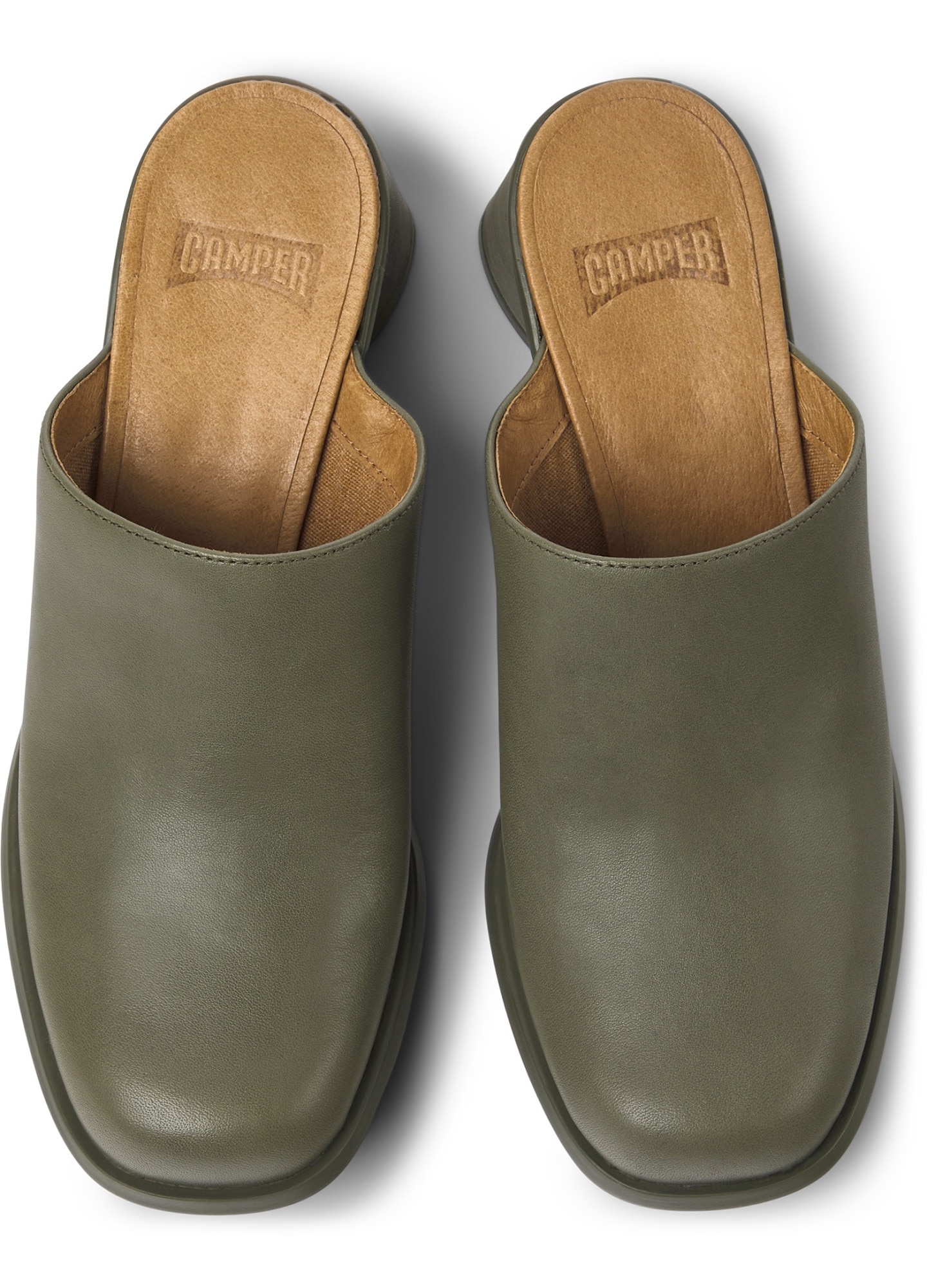 Pantofi dama cu toc, Camper, Piele naturala, Verde, 37 EU - eMAG.ro