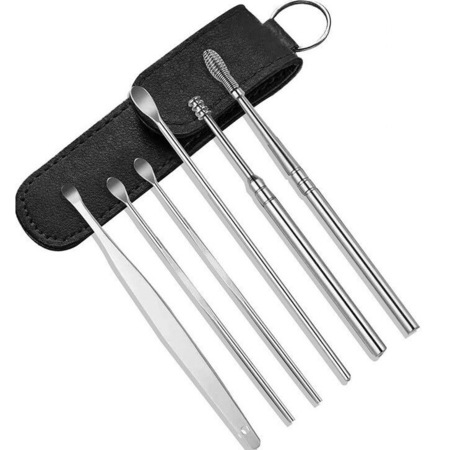 Set 6 instrumente curatare, igienizare si ingrijire urechi, Merkie ...
