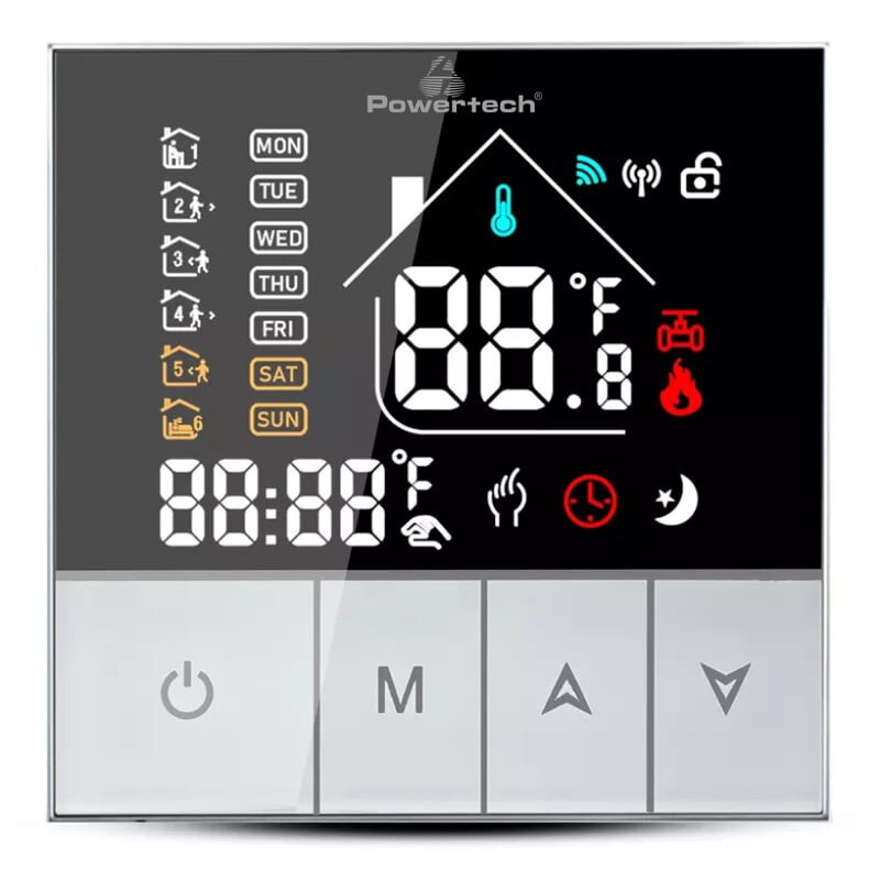 Termostat digital, PowerTech, Alimentare la 230V, IP20, Wi-Fi, Negru - eMAG.ro