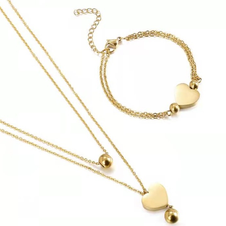 Set bijuterii dama, Izmael, Inox, Auriu - eMAG.ro
