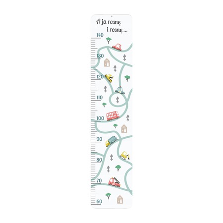 Metru masurare inaltime copii, Model masinute, EVA, 20x93 cm, Alb - eMAG.ro