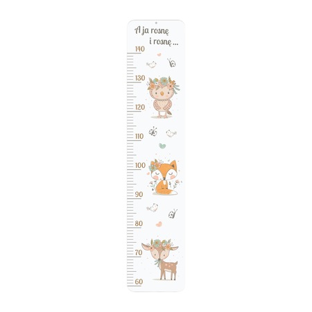 Metru masurare inaltime copii, Model animale, EVA, 20x93 cm, Alb - eMAG.ro