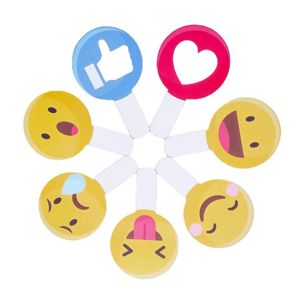 Set 7 propsuri pentru petrecere, Carton, Emoticoane, 21x35 cm ...