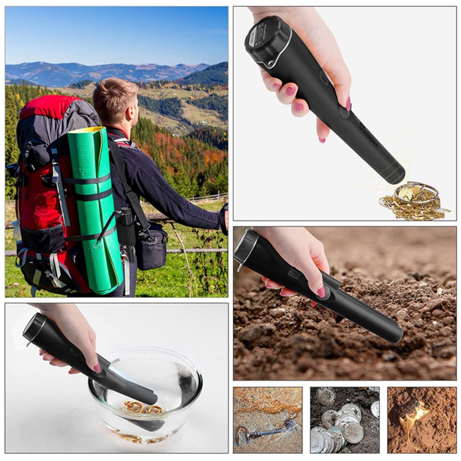 Detector de Metale GP-POINTER RETOO HandyTools, Dispozitiv de Cautare 360°, Portabil ...