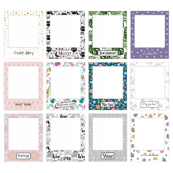 Set 24 rame foto stil Instagram, Carton, Modele diverse, 12x15 cm ...