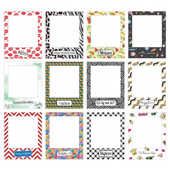 Set 24 rame foto stil Instagram, Carton, Modele diverse, 12x15 cm ...