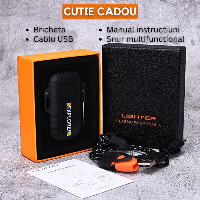Bricheta Electrica Antivant, model Explorer Black, Arc Dublu Electric ...