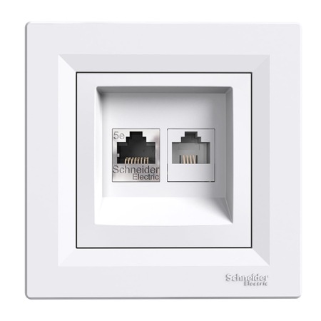 Priza de retea, Schneider Electric, RJ45/RJ12, Alb - eMAG.ro