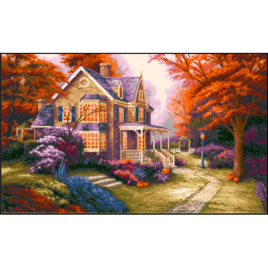 Toamna de basm - kit goblen cu diagrama alb-negru - eMAG.ro