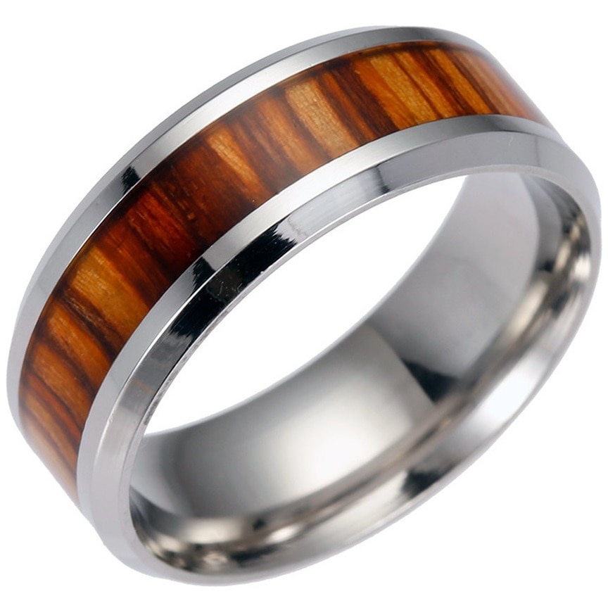 Inel barbati, Izmael, Inox, 59mm, Argintiu/Maro - eMAG.ro
