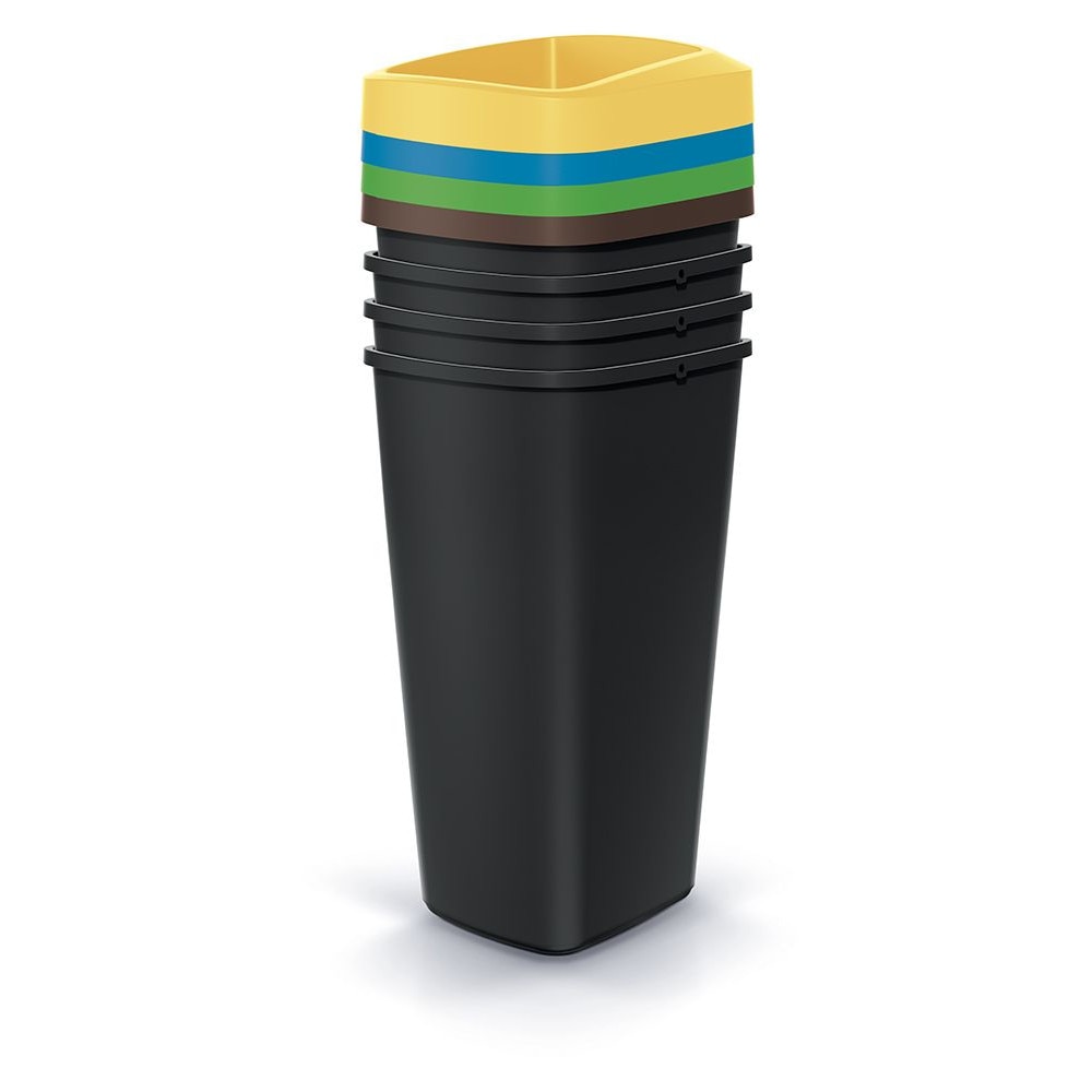 Set 4 cosuri de gunoi, Prosperplast, Plastic, 25 l, Negru - eMAG.ro