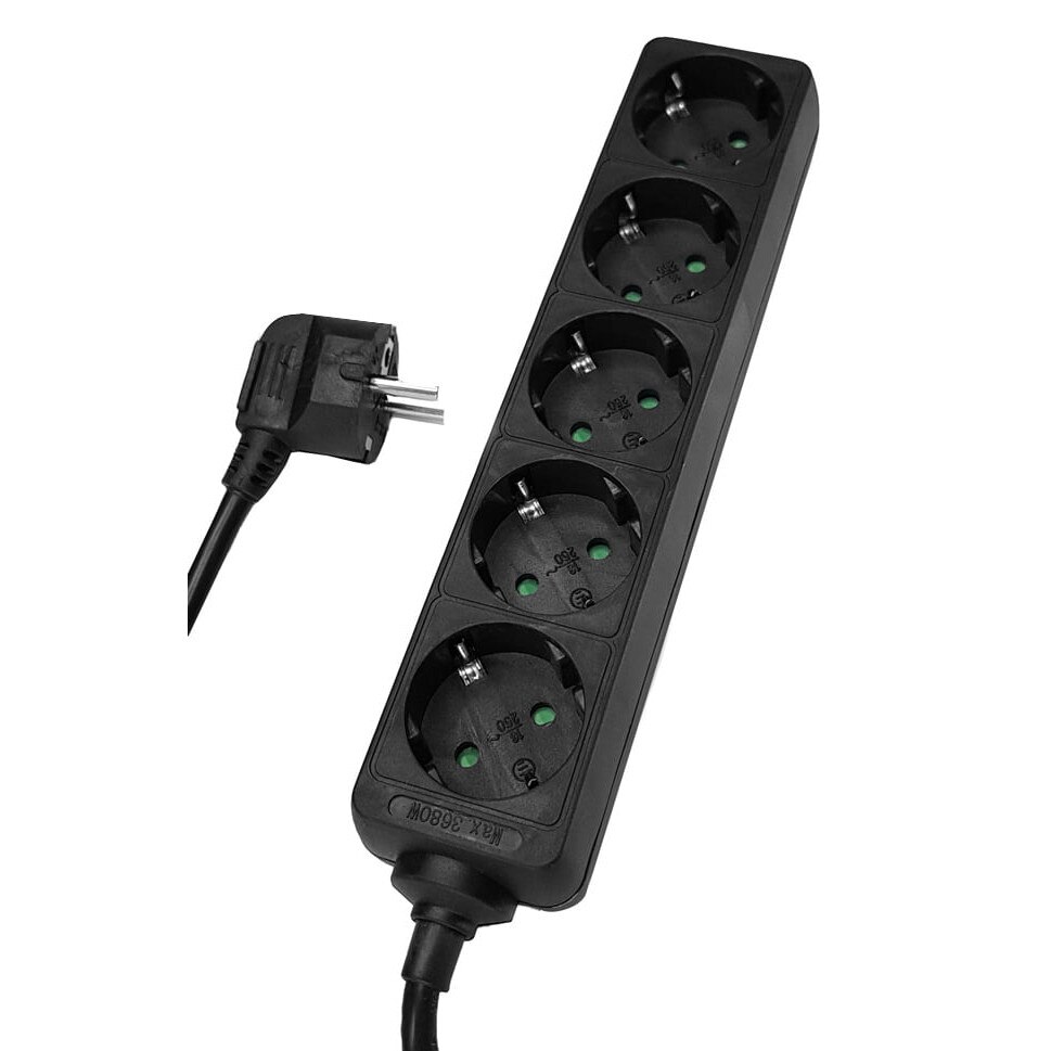 Prelungitor, PowerTech, 16A, 1.5 m, Negru - eMAG.ro