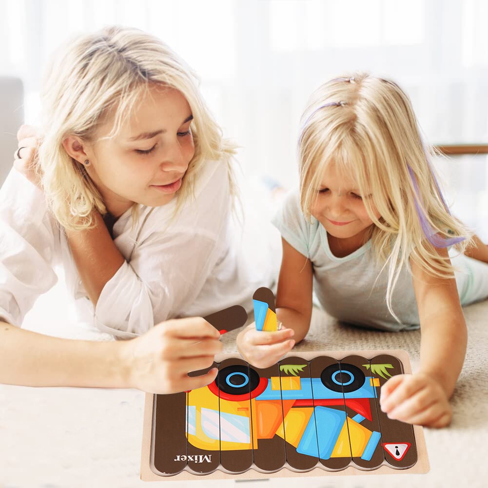 Set 4 Puzzle pentru copii, FreeBiz, 4 Modele, Lemn, 32 piese, 18x12x0 ...