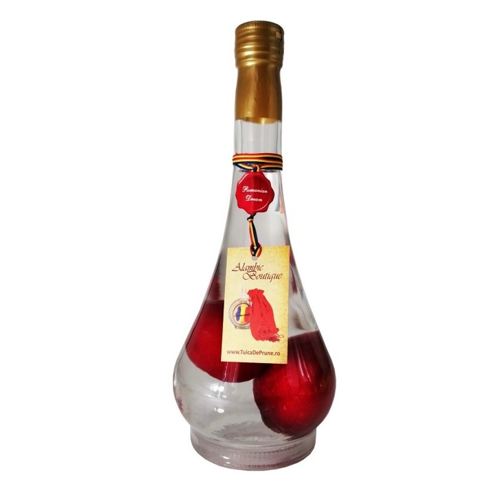 Rachiu in sticla prune 700 ml saculet iuta - eMAG.ro