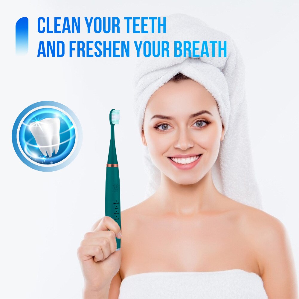 Set de curatare si intretinere dentara cu ultrasunete, periuta ...