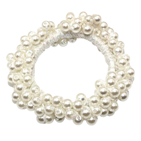 Elastic par, Model cu perla, Alb - eMAG.ro