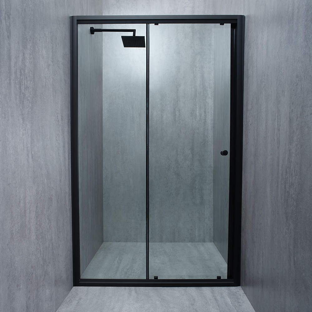 Usa de dus culisanta ELEGANT Black sticla transparenta 6MM 100cm x ...