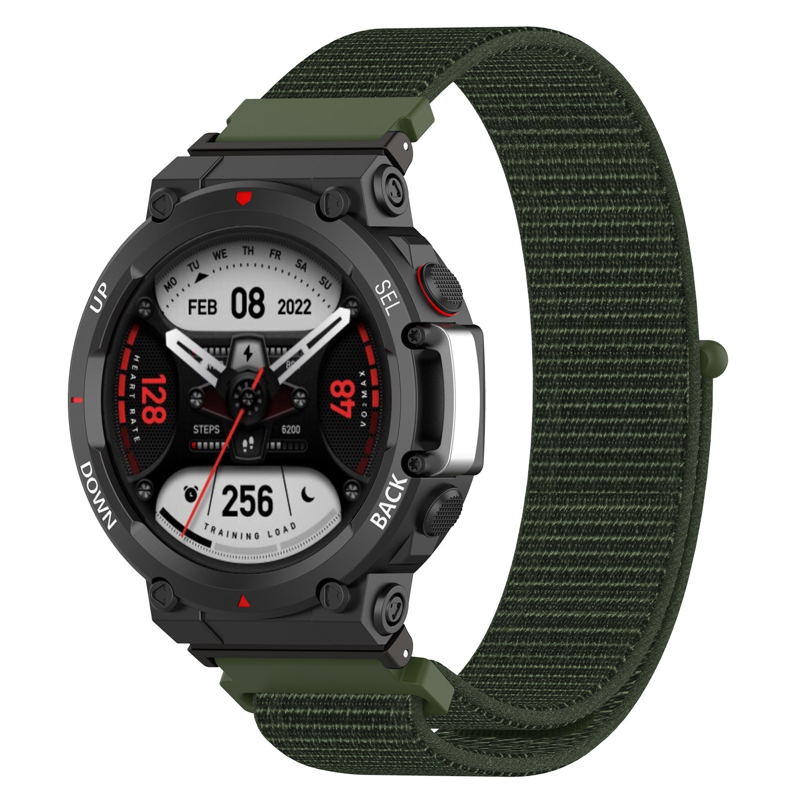 Curea compatibila Amazfit T-REX, din material textil cu arici, Verde ...