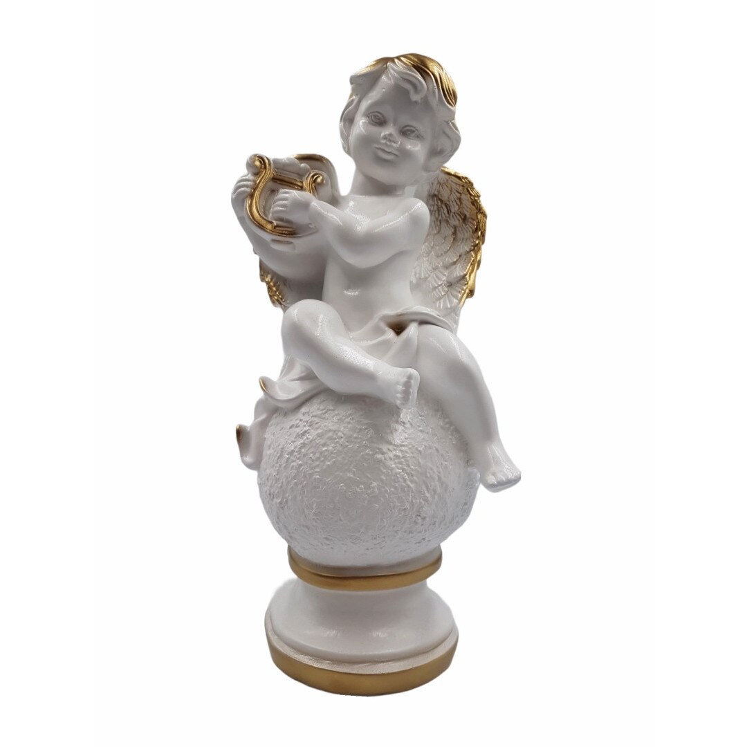 Statueta decorativa, Inger, Alb, 33 cm, DV10-10Z - eMAG.ro