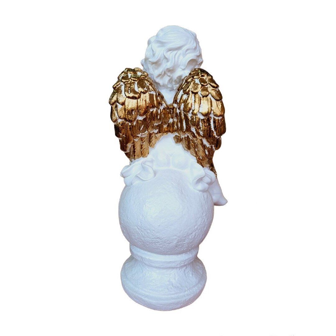 Statueta decorativa, Inger, Alb, 43 cm, DVAN0102-3G - eMAG.ro