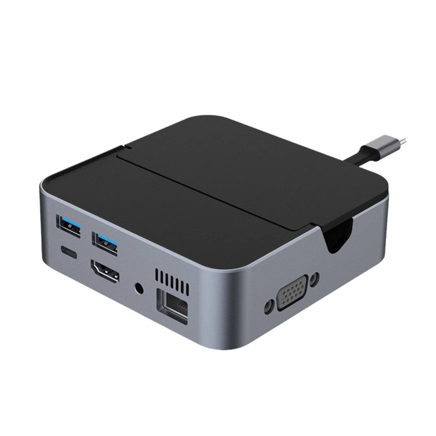 HUB Adaptor USB Type-C cu docking pentru telefon inclus, 9 in 1, HDMI ...