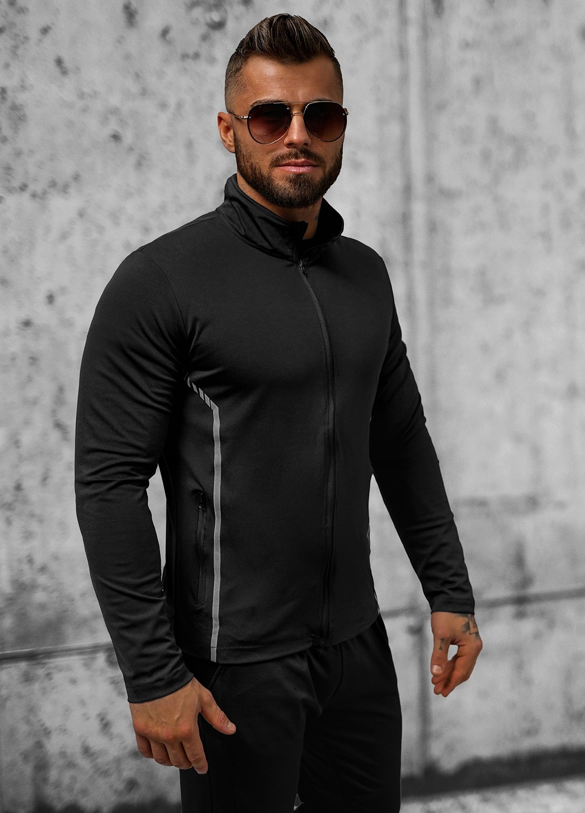 Jacheta de primavara barbati neagra OZONEE JS/M10309 L - eMAG.ro