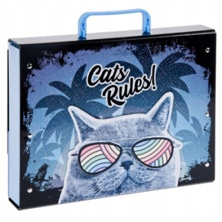 Mapa cu maner, A4, Inchidere cu clips, Albastru/negru - eMAG.ro