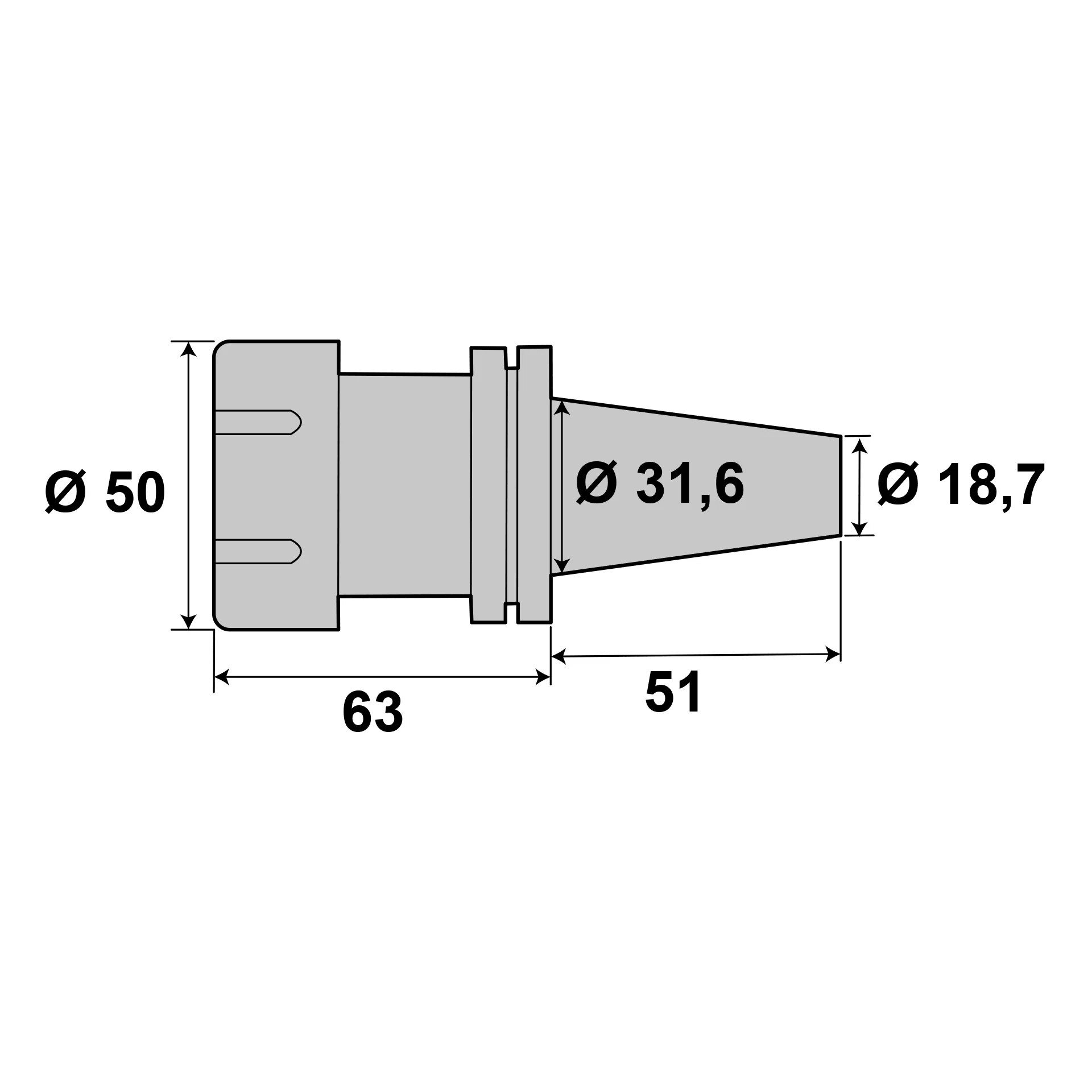 Mandrina de precizie SK30 DIN 69871, M12 pentru bucse elastice ER32 ...