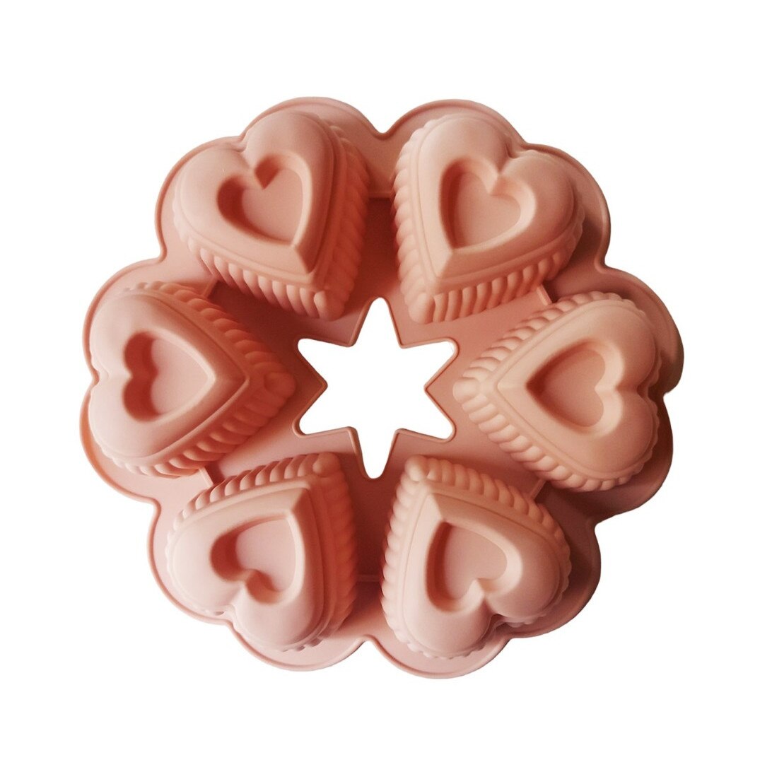 6 üregű szív alakú szilikon forma, 24 cm, 351COF - eMAG.hu