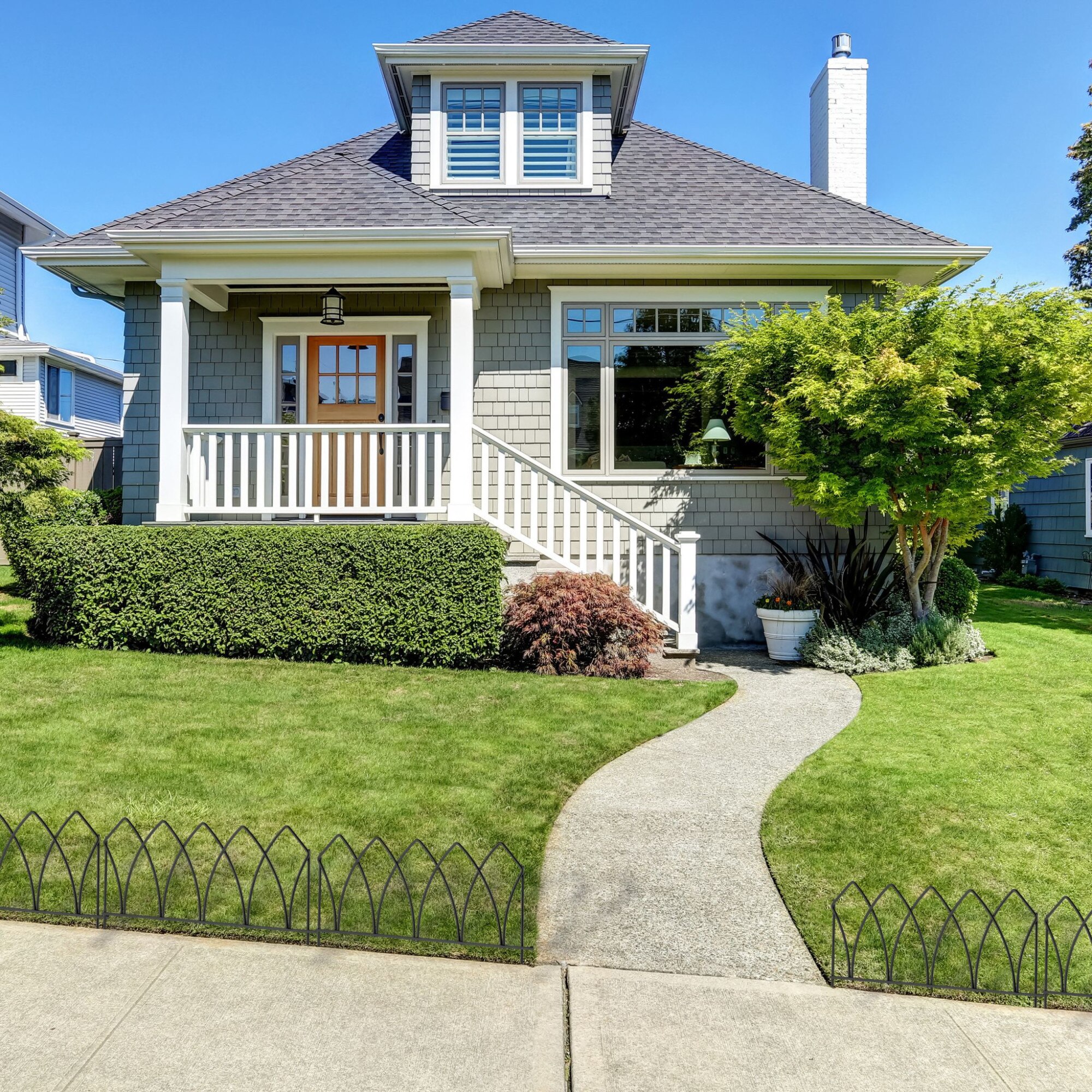 Pachet 4 buc bordura gardulet decorativ, din metal, pentru gazon sau ...