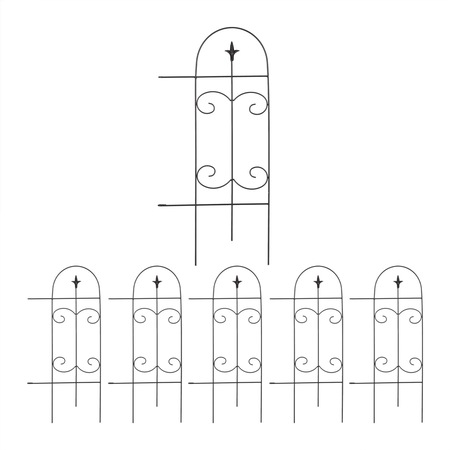 Pachet 6 buc bordura gardulet decorativ, din metal, pentru gazon sau ...